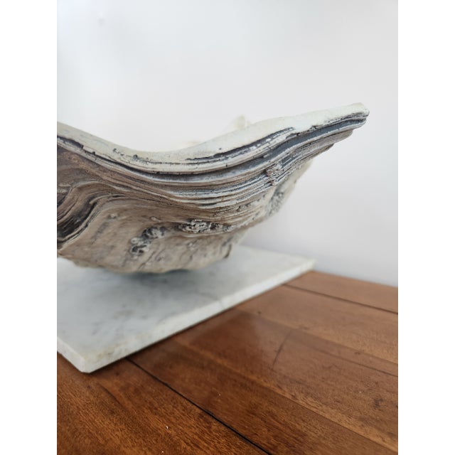Large Vintage Coastal Gypsum Sculptural Clam Sea Shell Decorative Bowl ...