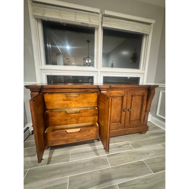 Kincaid Solid Wood Traditional Walnut Buffet / Sideboard | Chairish