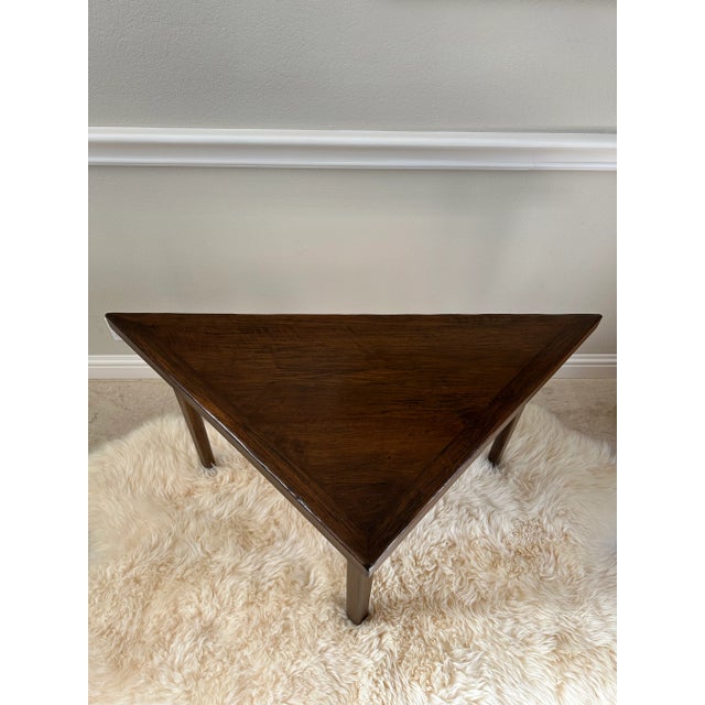 Vintage Oak Triangular Side Table, Desk or Sofa Table | Chairish