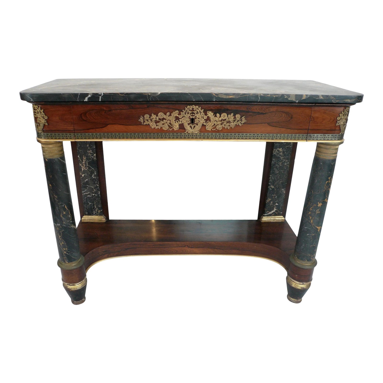 Empire Classical Marble Top Pier Table New York | Chairish