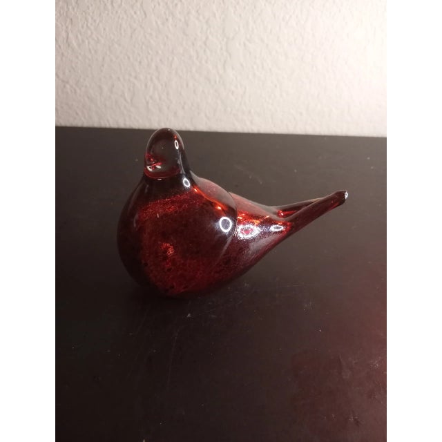 Red Blown Art Glass Red Cardinal Figurine | Chairish