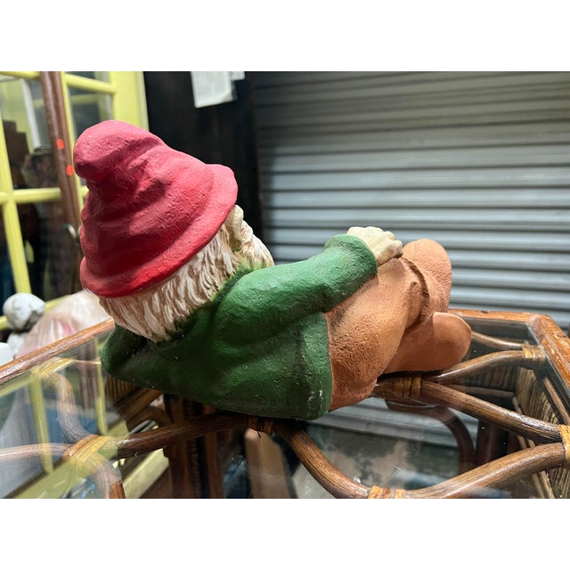Vintage Gnome Resting Garden Weathered , Elf Fairy | Chairish