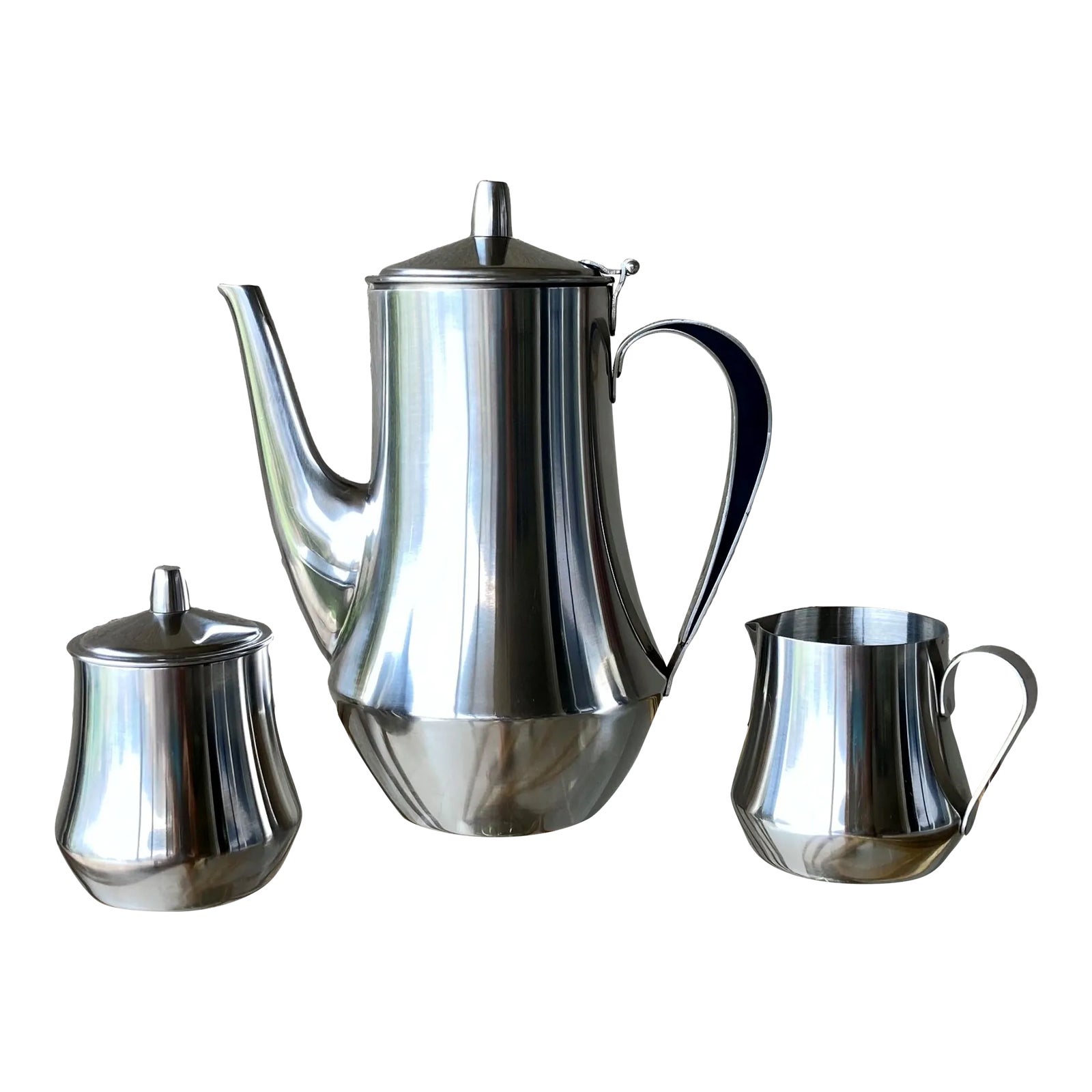 Mid 20th-Century Japanese Brushed Stainless Steel Coffee/Tea Service ...