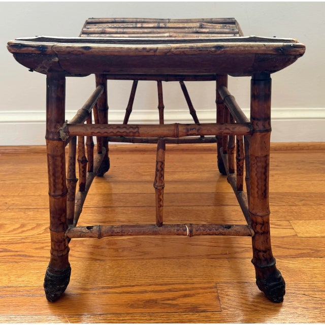 Antique English Tortoise Rattan Thebes Stool | Chairish