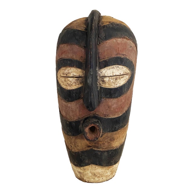 African Wooden Songye Kifwebe Mask 17"h | Chairish