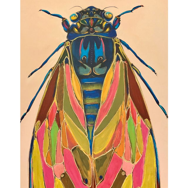 Organic Modern “17 Years” Insect Giclee on Canvas | Chairish