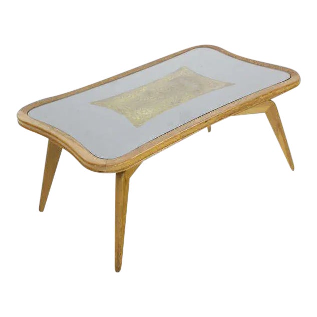 Mid-Century Modern Etched Glass Coffee Table | Chairish