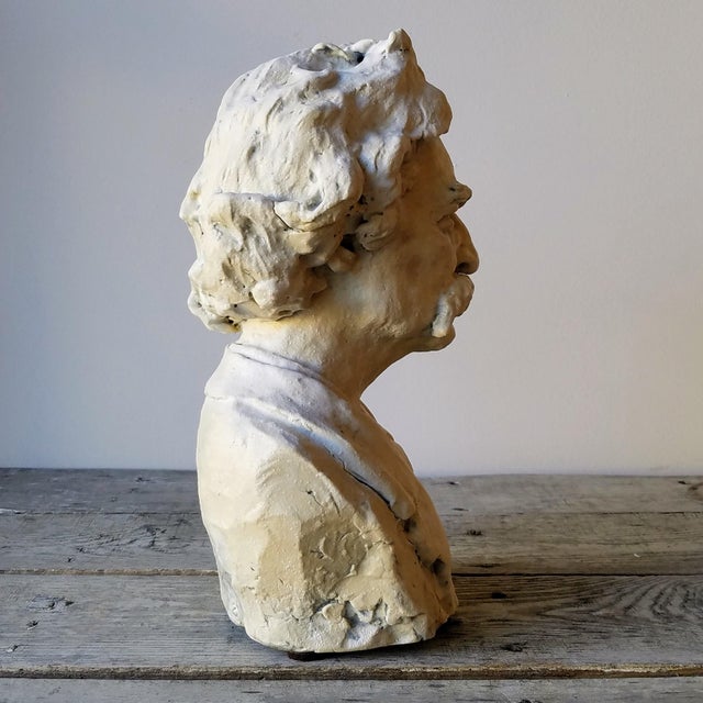 Kerry French 'Mark Twain' Kiln Fired Clay Sculpture | Chairish