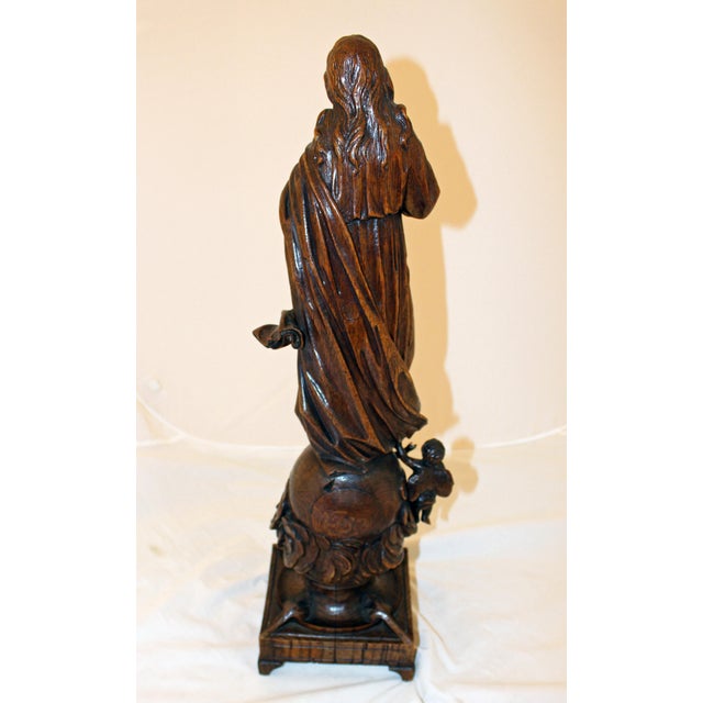 Mid-19th Century Carving of the Assumption of Mary | Chairish