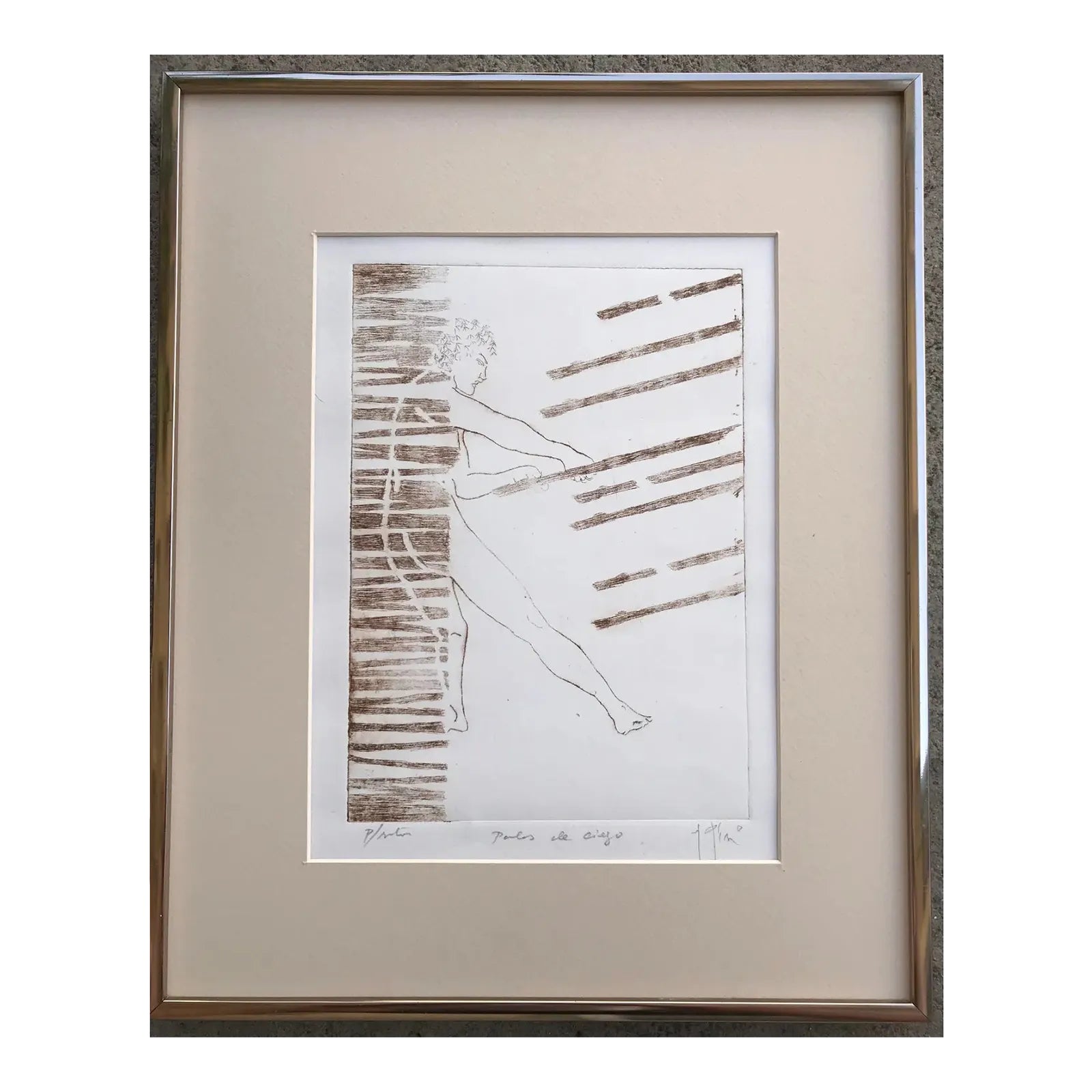 Pablo Pino "Palos De Ciego" Signed Dry Point Etching by Contemporary ...