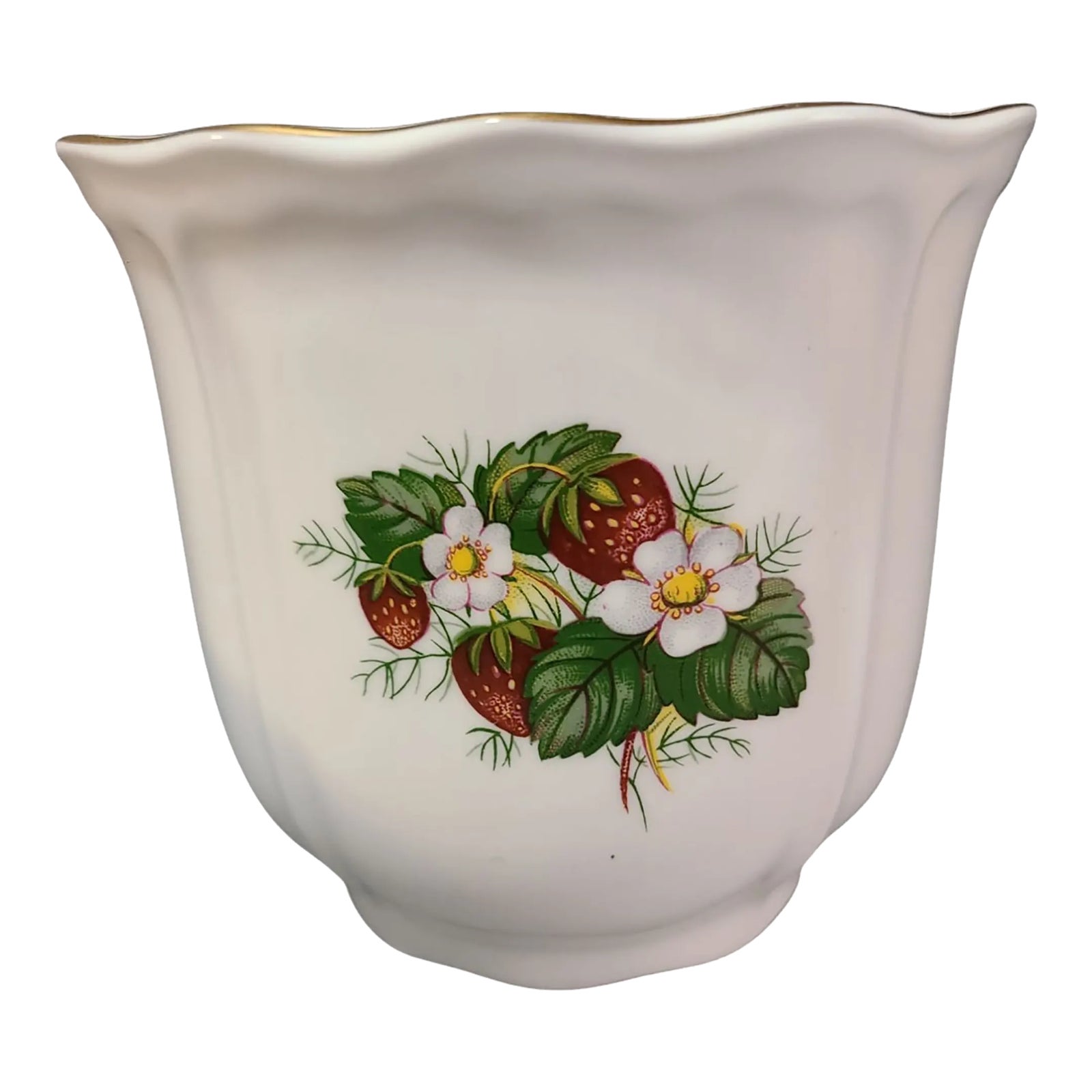 Vintage English Hammersley Hand Painted Strawberry Small Jardiniere ...