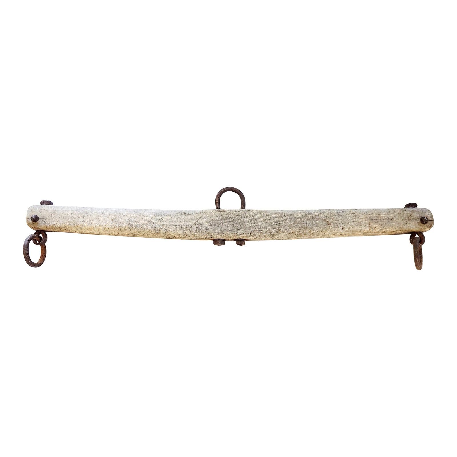 Antique Wooden Singletree Yoke With Forged Iron Hardware – 19th Century ...