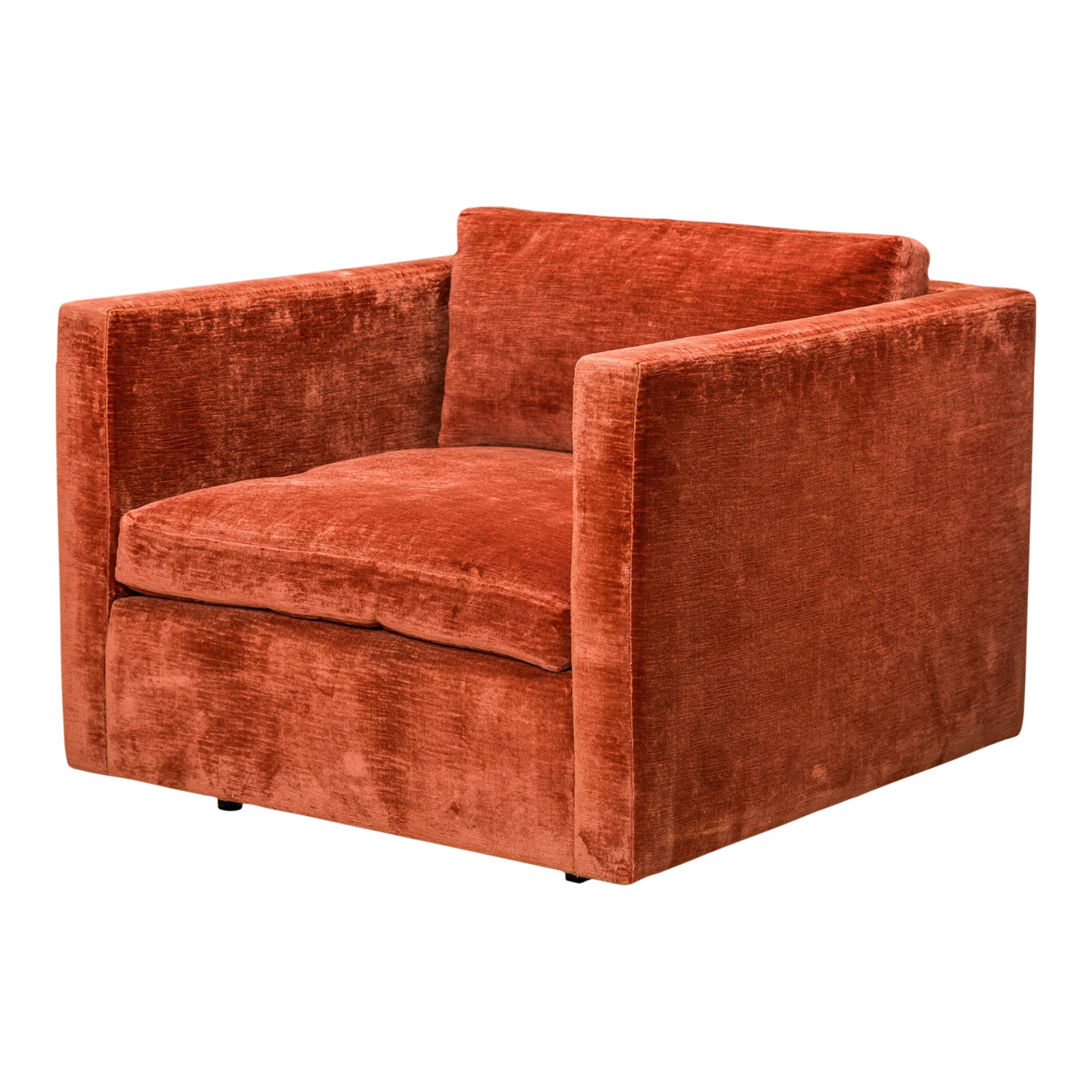 Charles Pfister for Knoll American Mid-Century 'Tuxedo' Crushed Orange ...