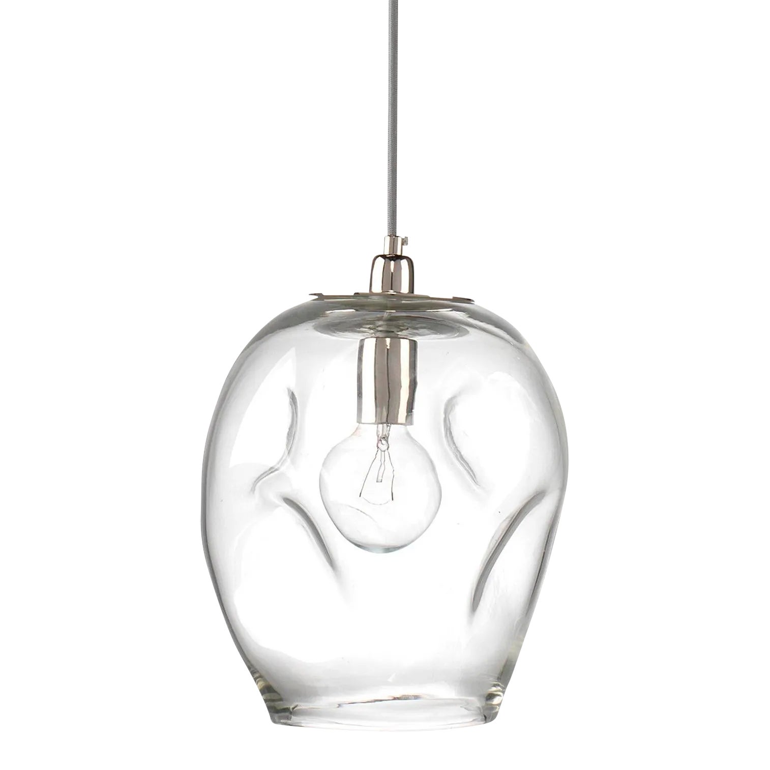 Dimpled Glass Pendant in Clear | Chairish