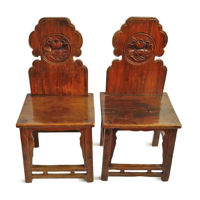 Antique Chinese Wood Lotus Chair | Chairish