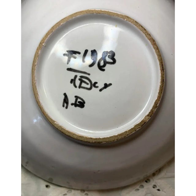 Mid 20th Century Italian Majolica Pottery Split Double Bowl Serving ...