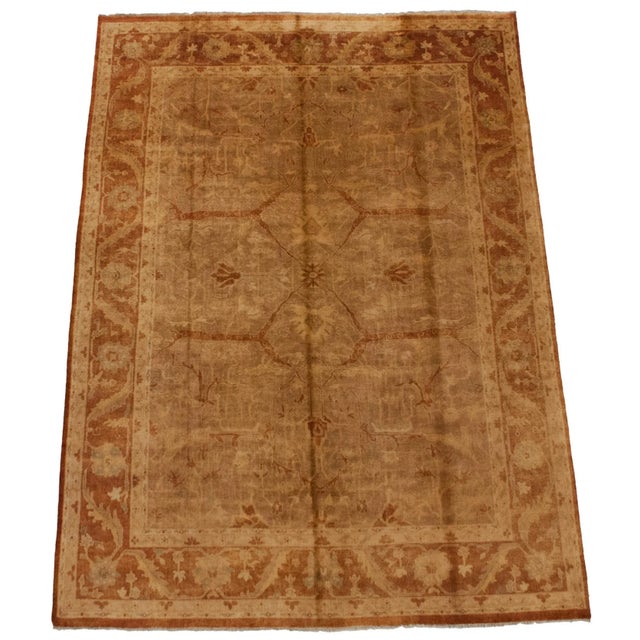 New Gold Wash Indian Oushak Design Rug - 10' X 13'8" | Chairish