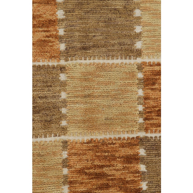 Rug & Kilim’s Scandinavian Style Rug in Beige-Brown and Rust Geometric ...