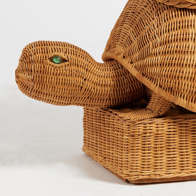 Vintage Italian Wicker Turtle Stand or Table | Chairish