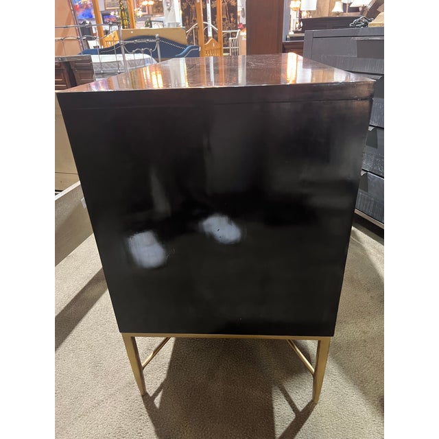 Bernhardt Dark Wood and Capiz Shell Nightstand | Chairish