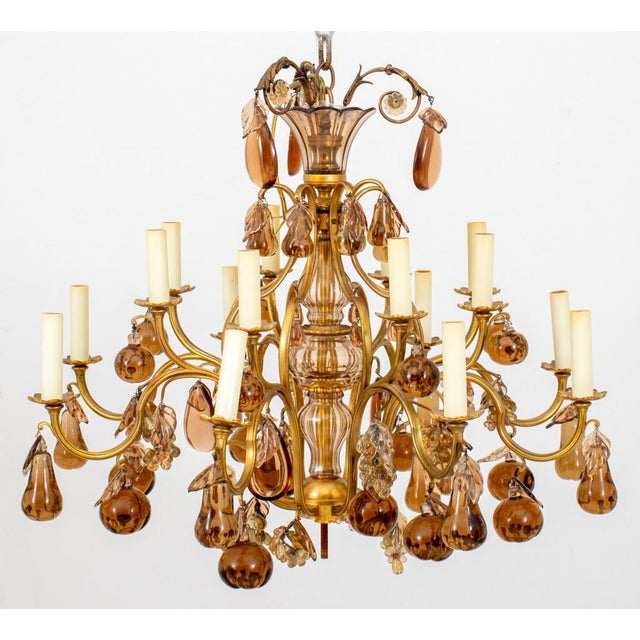 Louis XV Style Amber Glass 16 Light Chandelier | Chairish