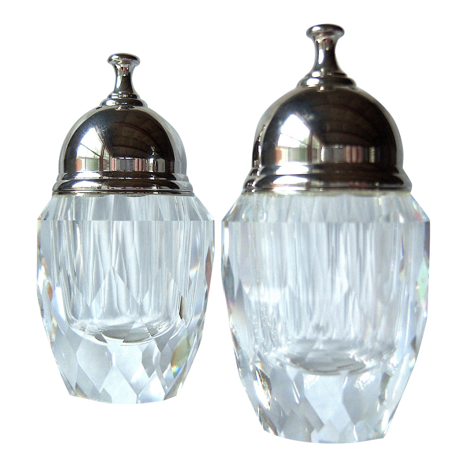 Vintage Faceted Crystal Swarovski Salt & Pepper Shakers From Silver ...
