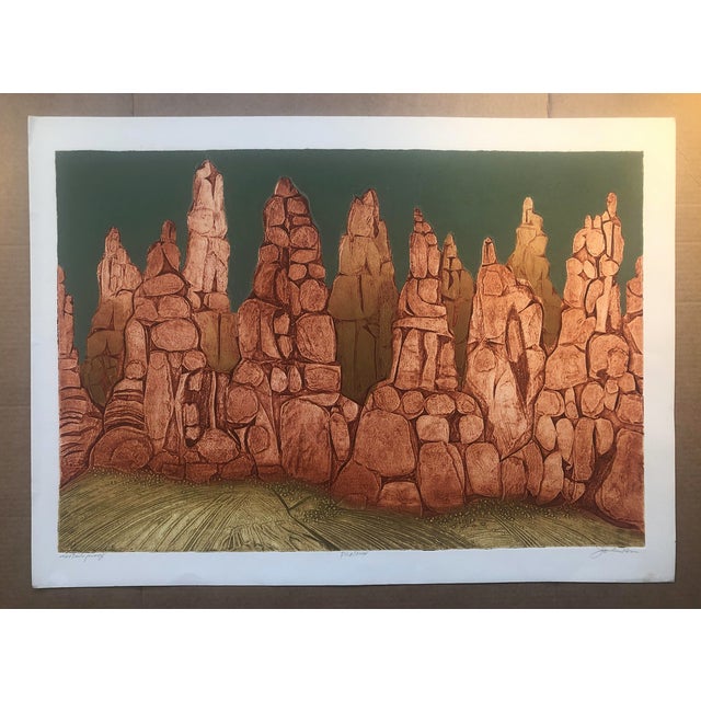 1960s Mid-Century Modern Collagraph by John Ross | Chairish