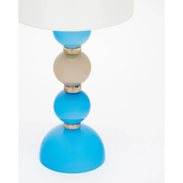 Murano Glass Blue and Gray Lamps | Chairish