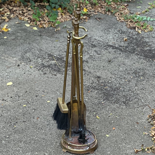 Vintage Brass Fireplace Tools Set | Chairish