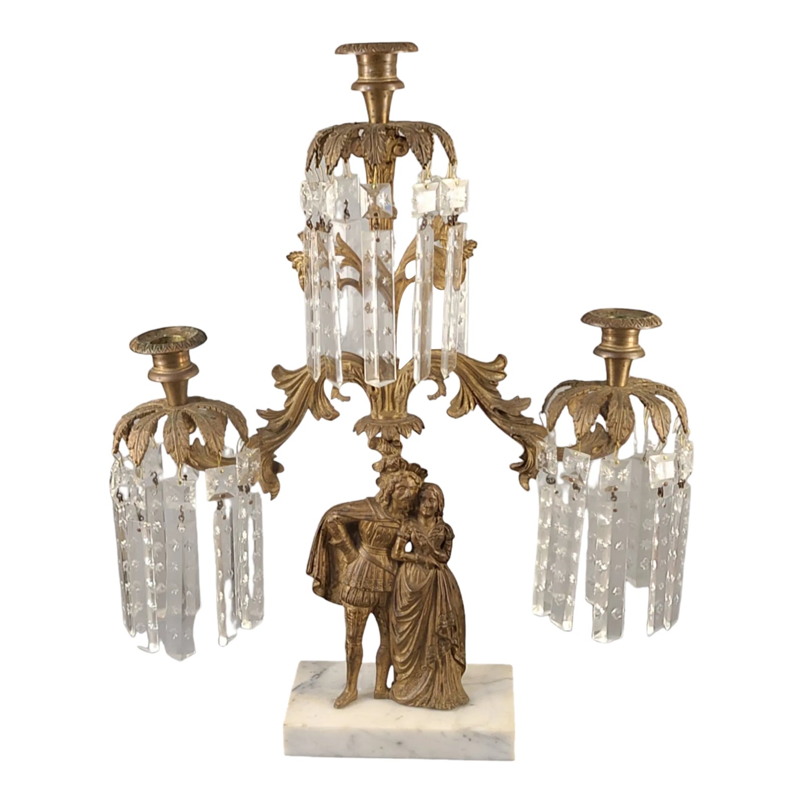 Antique Victorian Figural 3 Arm Girandole Centerpiece Candelabra ...