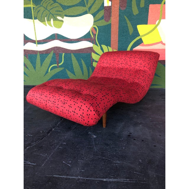 Mid Century Wave Chaise | Chairish