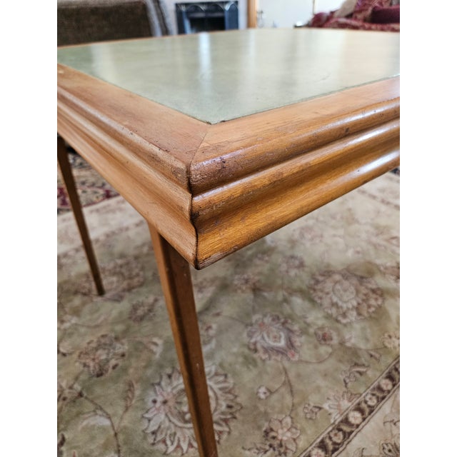 Mid 20th Century Art Deco Style Leatherette Folding Card Table | Chairish