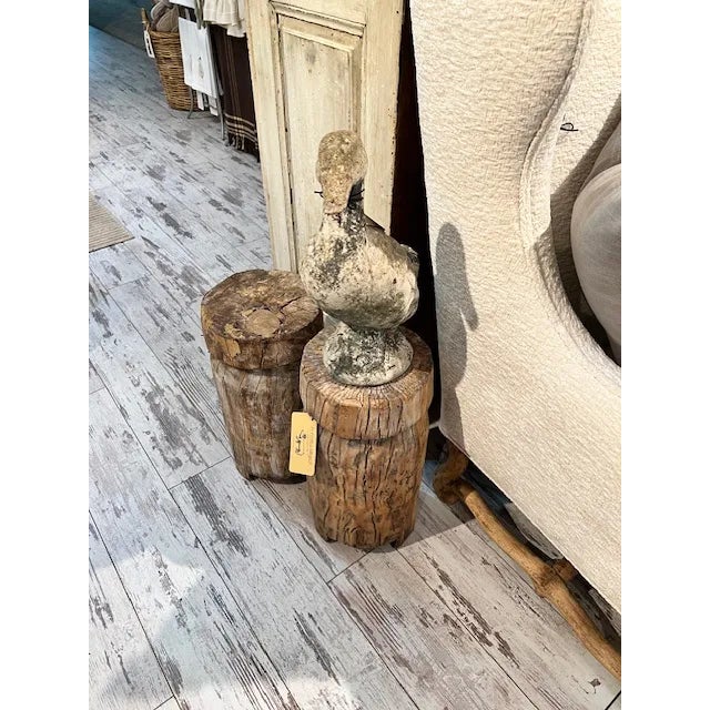 Reclaimed Wooden French Stool | Chairish