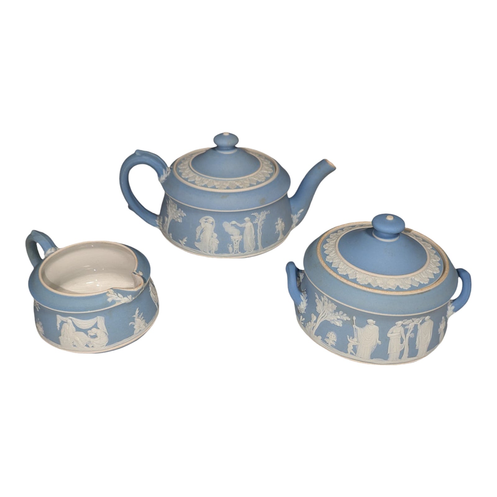 Wedgwood Jasperware "Saint Louis" Tea Set | Chairish