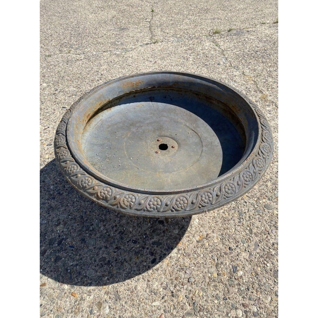 Cast Iron Low and Wide 34" Round French Style Outdoor Garden Planter ...