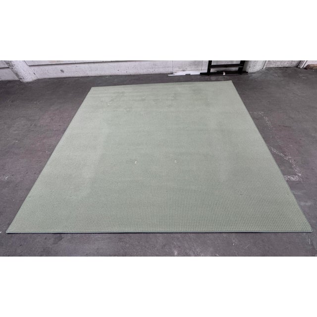 11ft 10in X 11ft 9in Custom Made Seafoam Green Wool Area Rug | Chairish