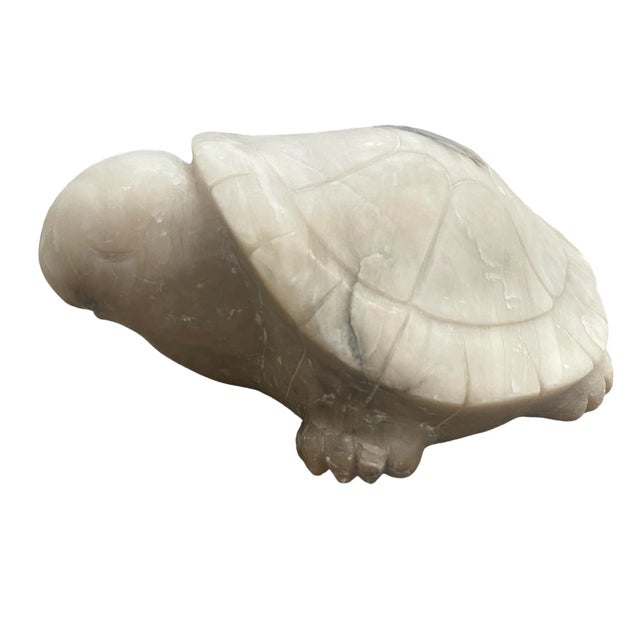Vintage Marble Alabaster Carved Turtle | Chairish