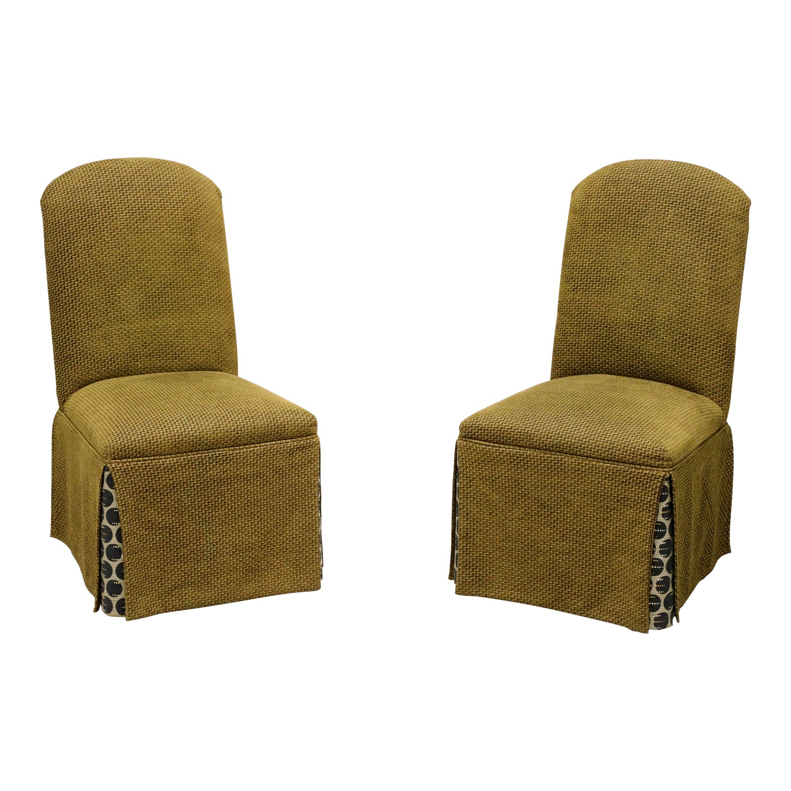21st Century Olive Green Upholstered Transitional Style Parsons Chairs ...