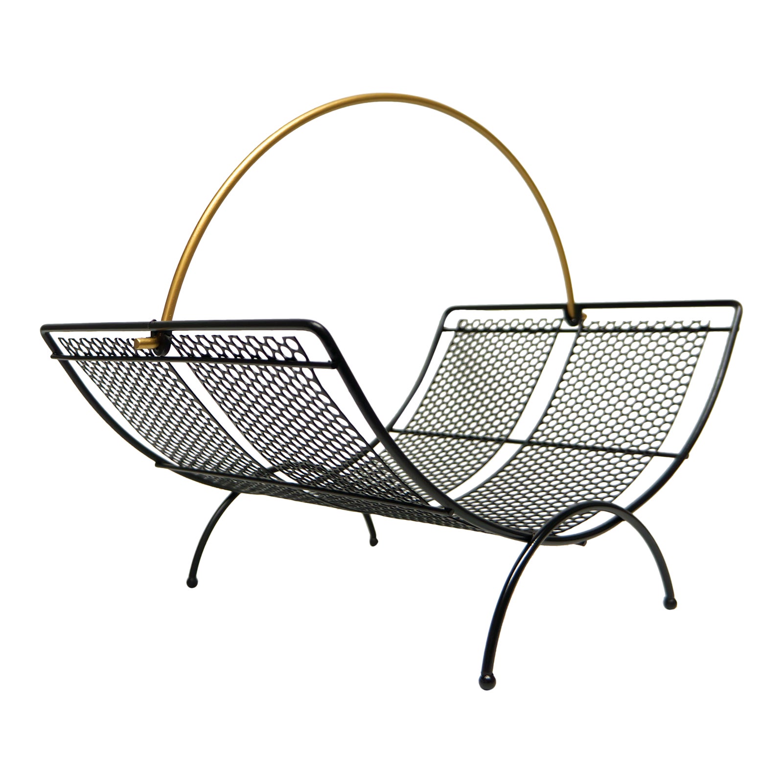 Mid Century Modern Perforated Metal Mesh Magazine Rack - Restored ...