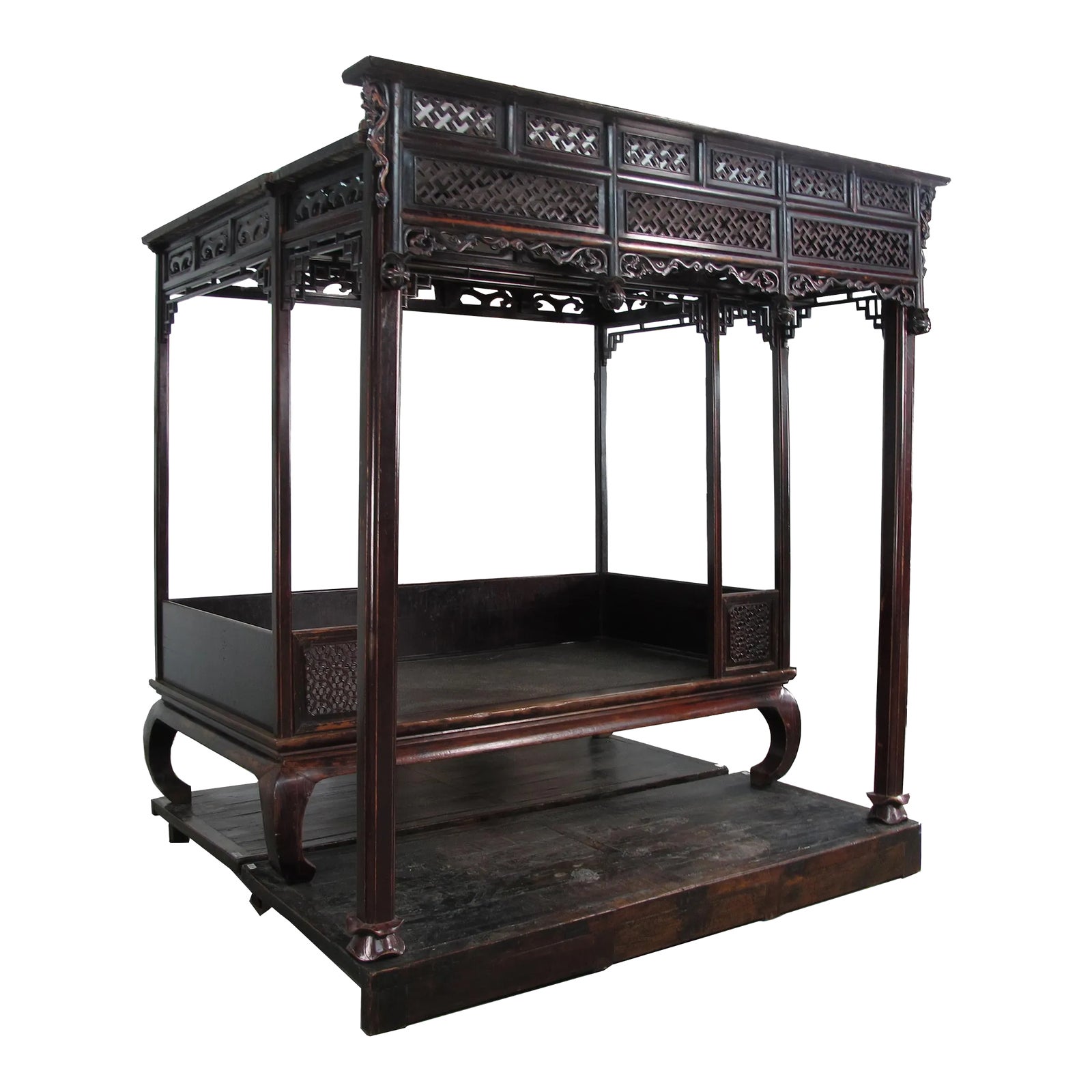 Authentic Rare 19th Antique Chinese Canopy Bed | Chairish