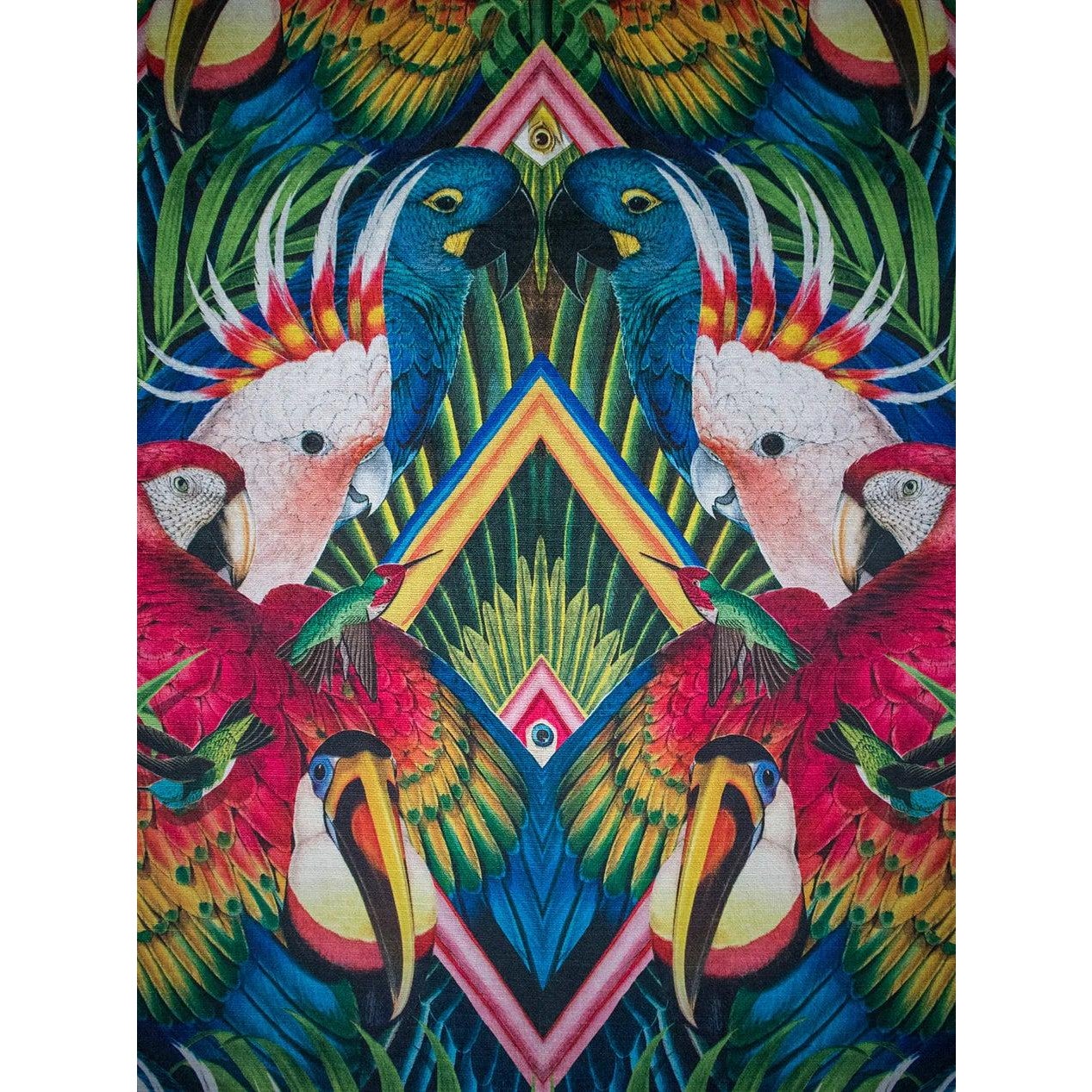 Divine Plumage 'Fiesta' Recycled Velvet Fabric - Sample | Chairish