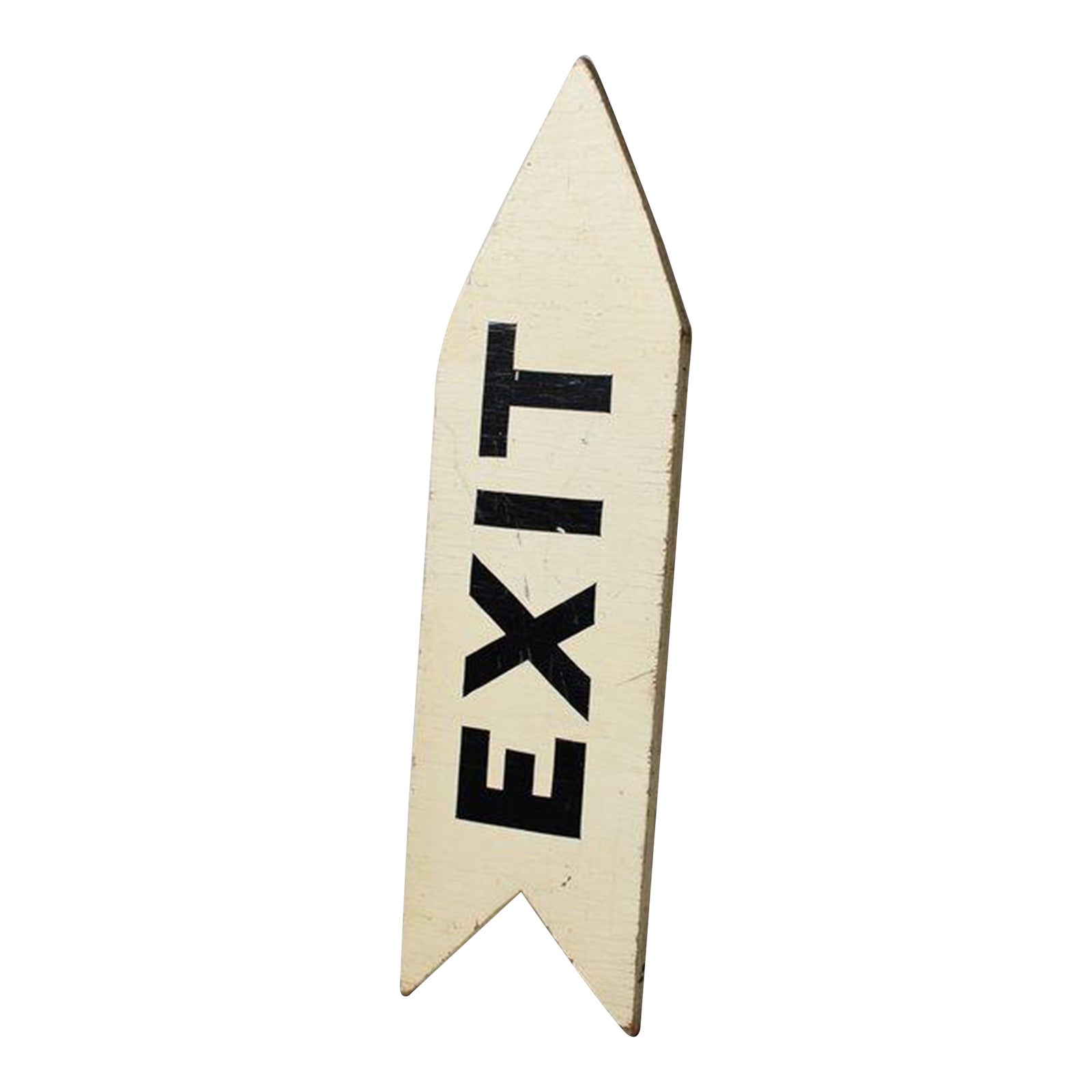 Vintage Directional Painted Plywood Exit Sign, Circa 1950s | Chairish