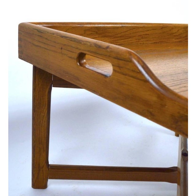 Solid Oak Tray Top Table | Chairish