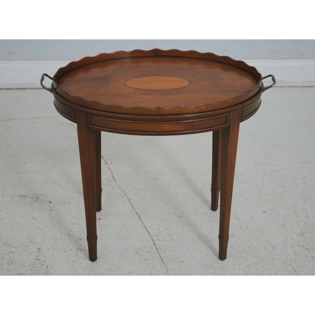 Kittinger Inlaid Mahogany Oval Coffee Cocktail Table | Chairish