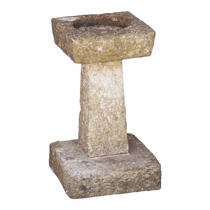 English Garden Square Bird Bath of Carved Purbeck Stone | Chairish