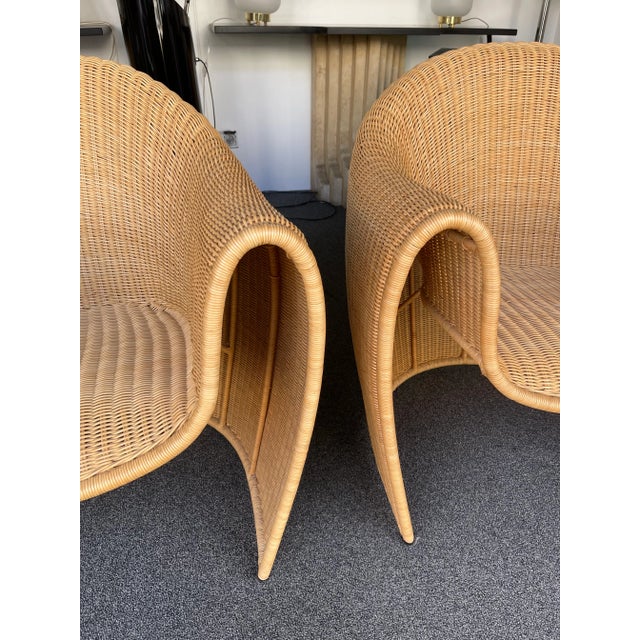 Pair of King Tubby Rattan Armchairs by Platt & Young for Driade, Italy ...