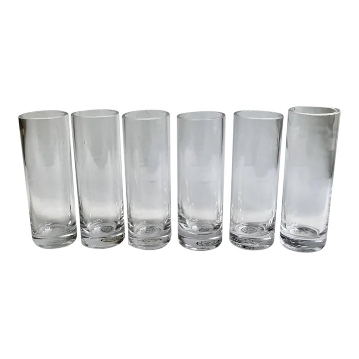 Vintage Clear Crystal Cylinder Vases- Set of 6 | Chairish
