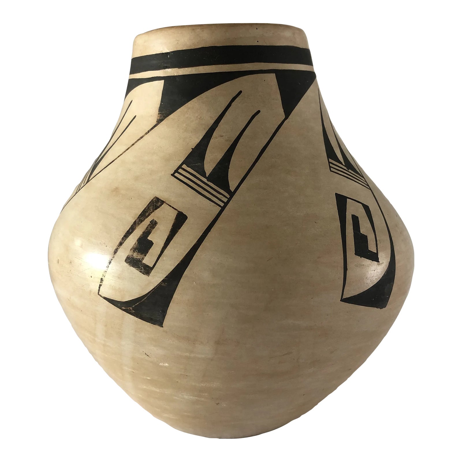 Vintage Late 20th Century Helen Naha Feather Woman Hopi - Tewa Pottery ...