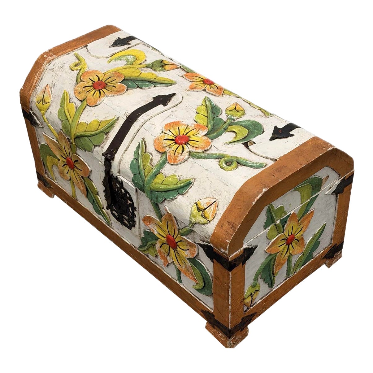 19th Century Norwegian Hand Painted Kiste or Trunk | Chairish