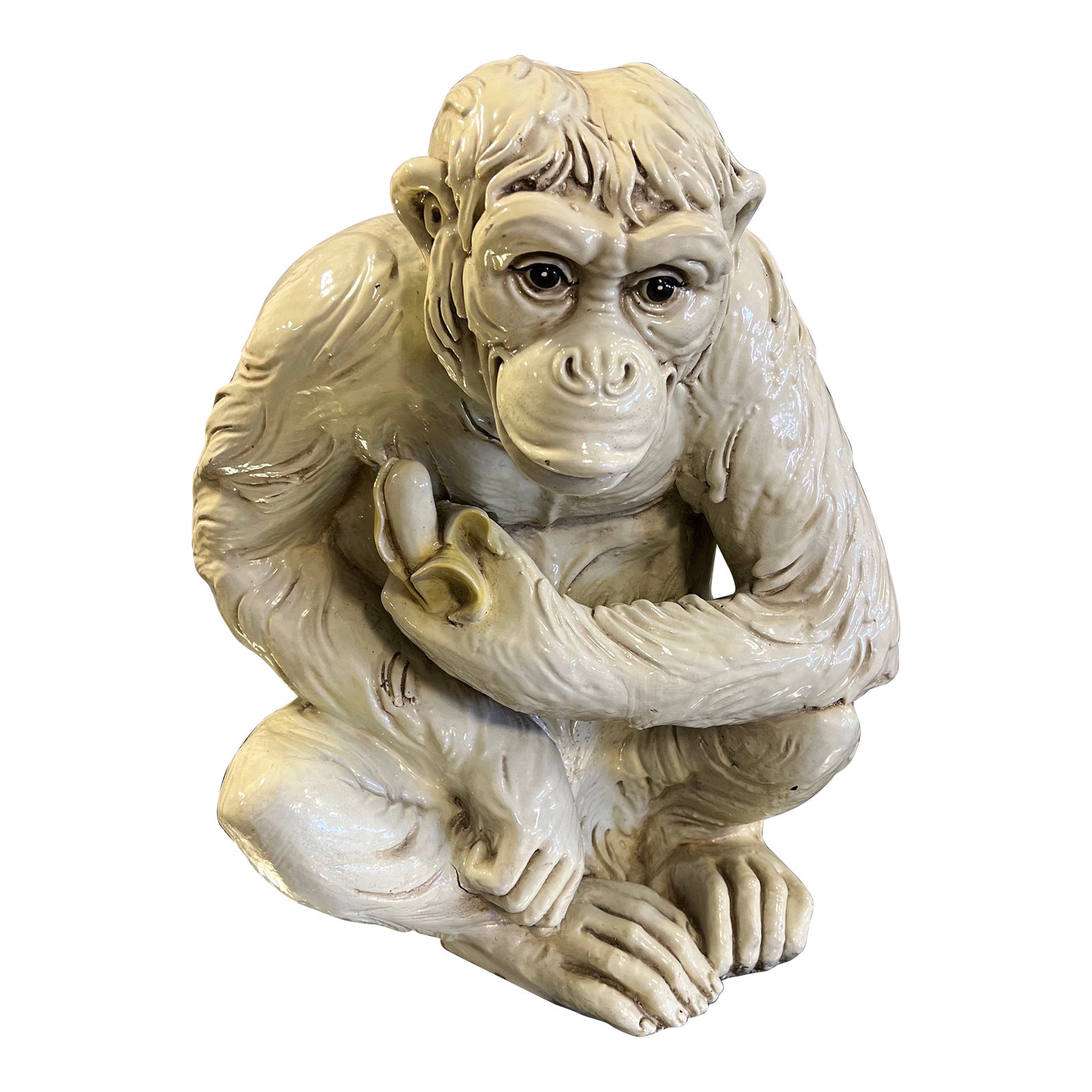 Late 20th Century Vintage Plaster Monkey Statue | Chairish